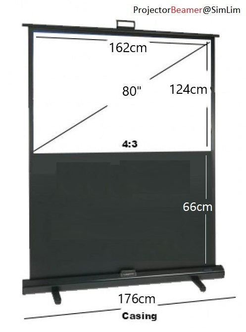80inch 4:3 Floor Pull Up Portable Projector Screen – ProjectorBeamer